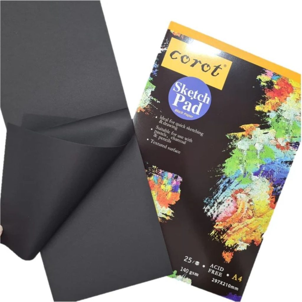 Corot Black Sketchpad 140GSM A5 25 Sheets - Arteasy Nigeria